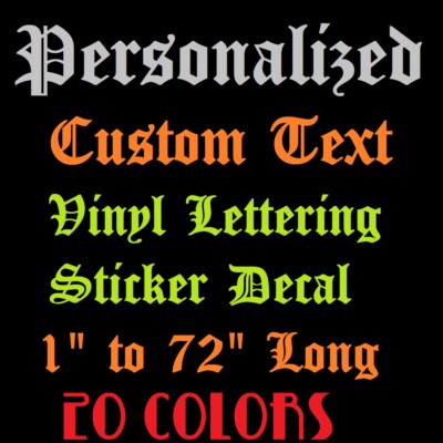 Custom Text Vinyl Lettering Sticker Decal Personalized Window Wall ...