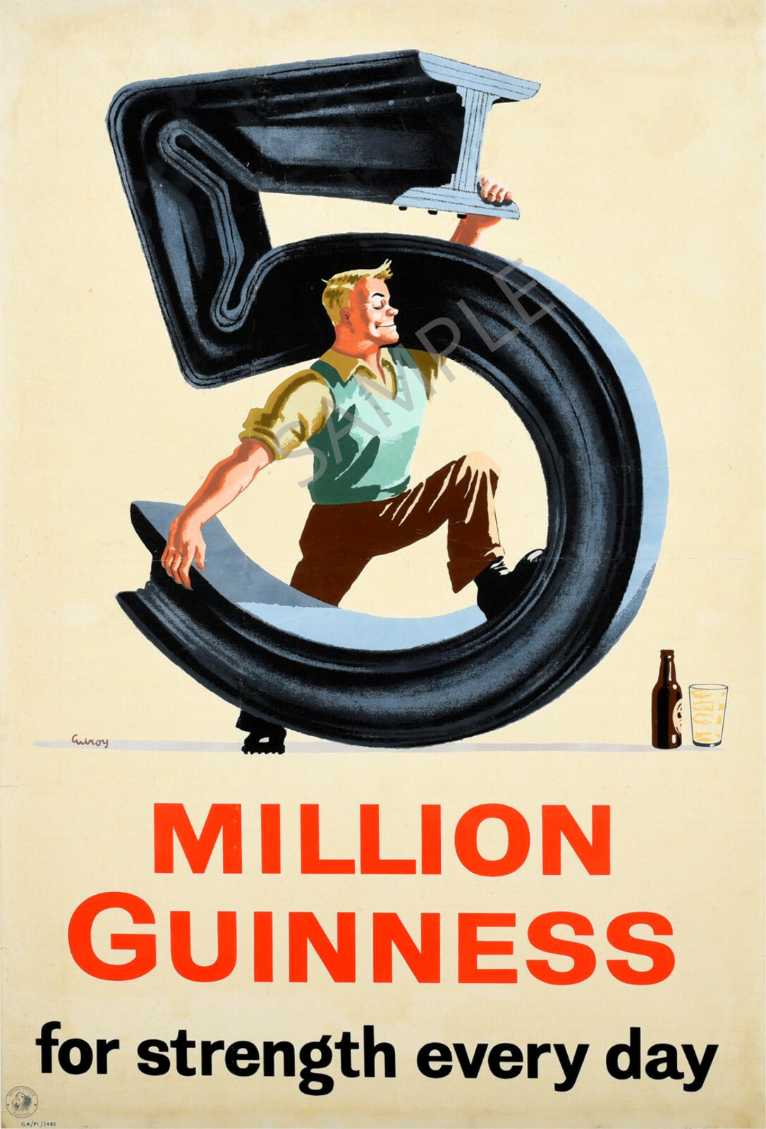 Vintage GUINNESS Poster Toucan Alcohol Beer Drink Advert Home Bar Pub ...