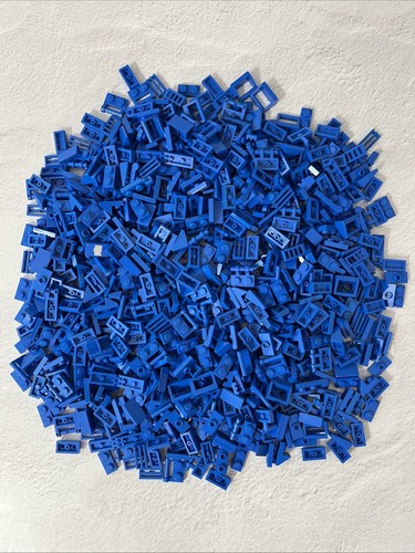 LEGO BLUE LOT 800 PCS 1X2 PLATE HANDLE SLOPE GRILL VARIETY BUILDING ...