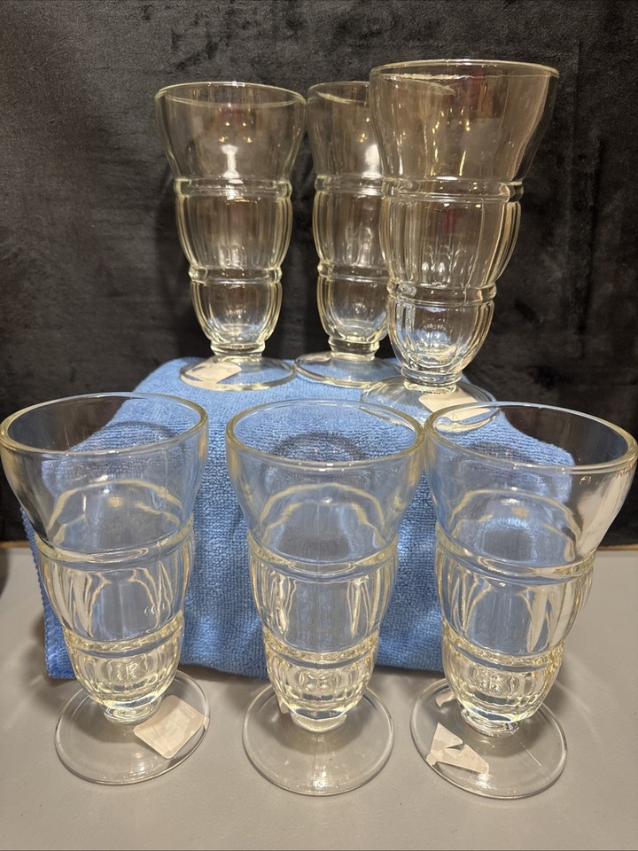 Vintage Soda Bar Clear Glass Ice Cream Sundae Serving Dish Sundae ...