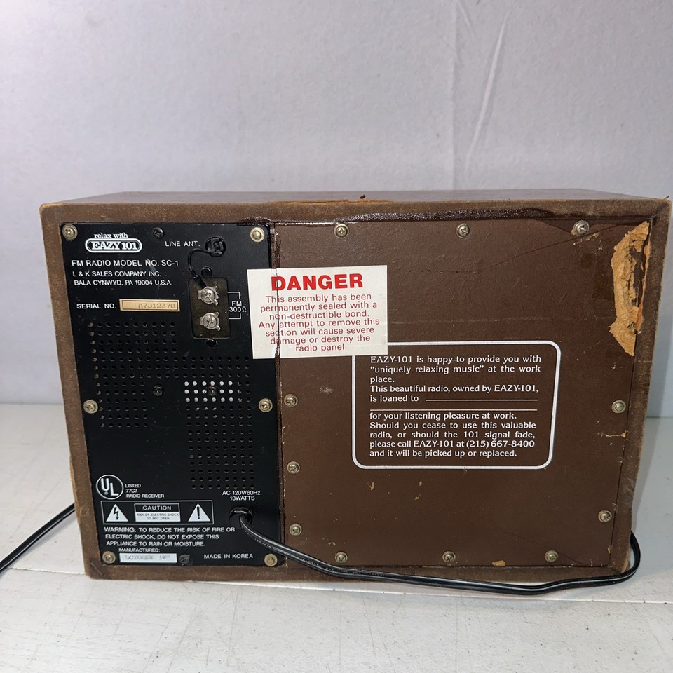 Vintage Eazy 101 B101 FM Philadelphia Fixed Tune Radio Works Bass ...