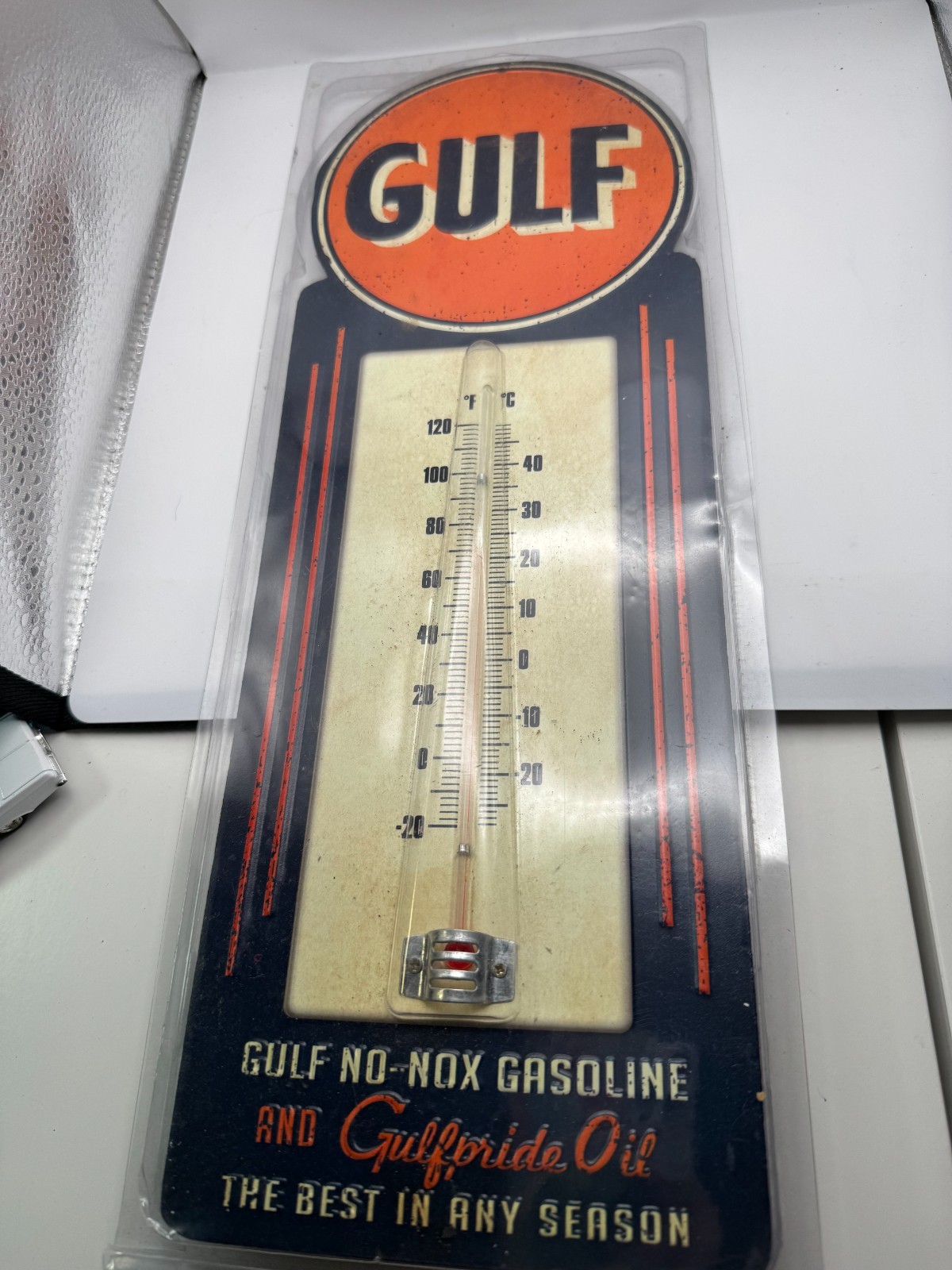 GULF SIGN 16" WALL DECORATION THERMOMETER | eBay