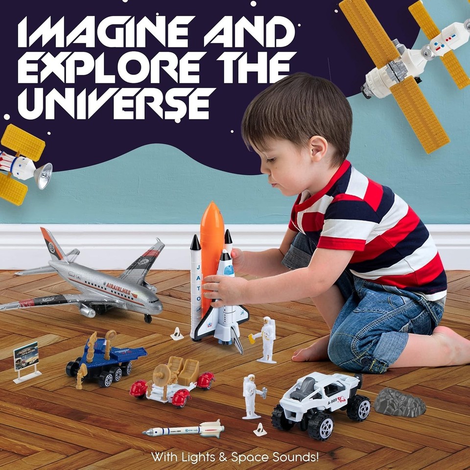 Space Shuttle Toys, Interactive Toy Rocket Ship, 14 Pcs Space Shuttle ...