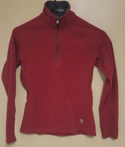 Mountain Hardwear fleece pullover XS half zip Red collar base layer | eBay