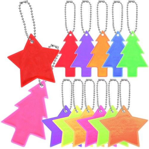 13 Pcs Reflective Lingual Child Star Reflector Pendants Safety Night ...