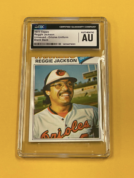 1977 Unissued Error Rare Topps Reggie Jackson Orioles Uniform Blank ...