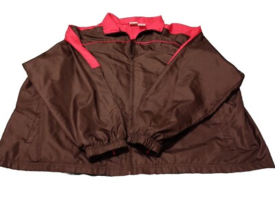 Men's Black W Red Accents Lightweight Lined Jacket Windbreaker XL | eBay