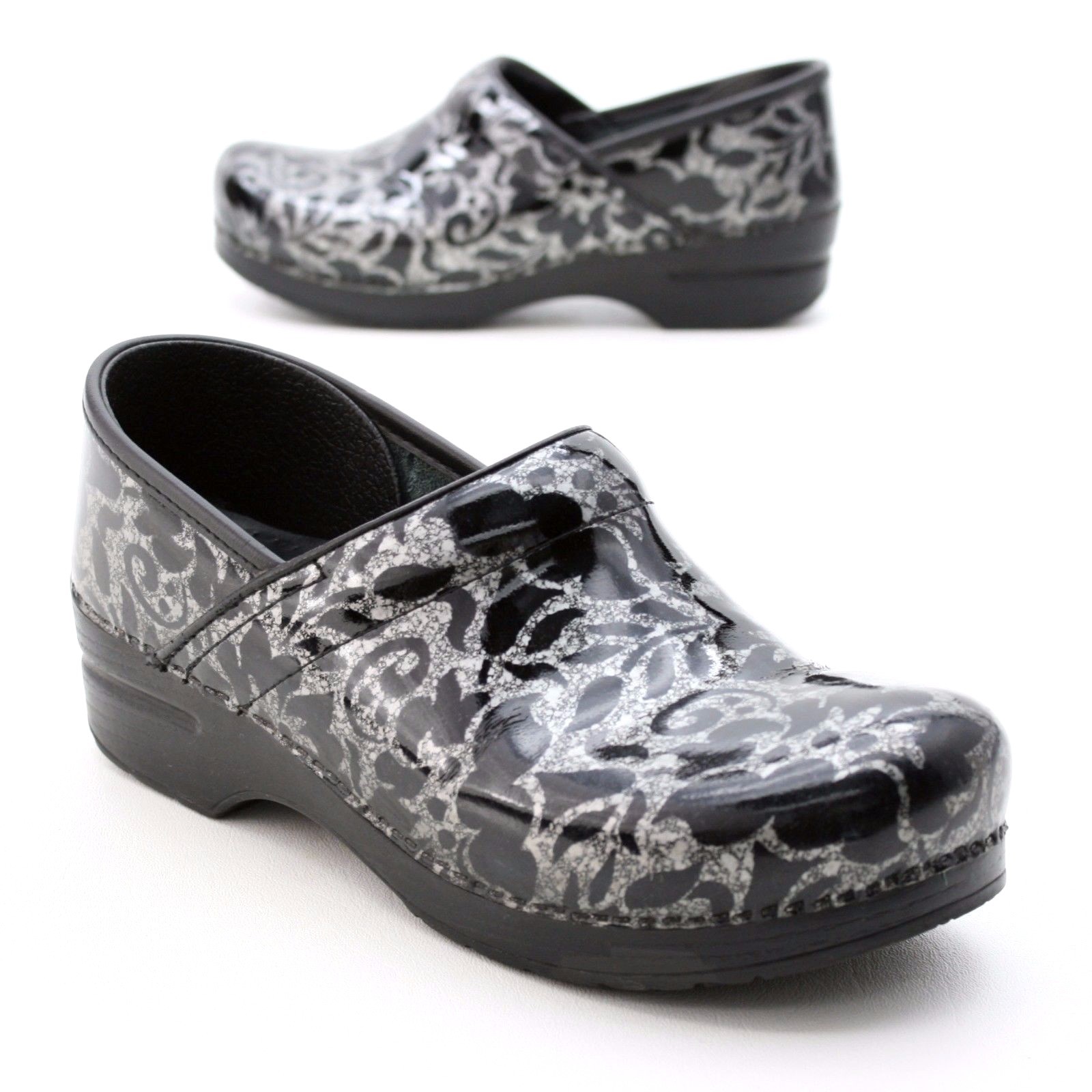 Dansko Size 41 (about 10.5 US) Professional Black & Silver Patent ...