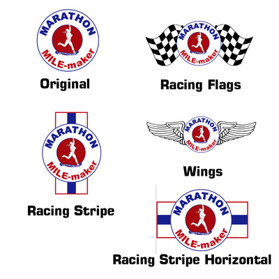 Marathon 'E' Gasoline Vinyl Decals Sign Stickers Motor Oil Gas Globes ...