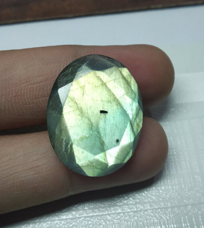 Top Grade 100% Natural Labradorite Cut Multi/Blue Oval 27X21X6mm 28 Ct ...