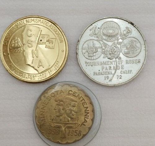 VTG Tokens-Rosebowl 1972/CSNA Disneyland 1967/1958 50 Cent Chip ...