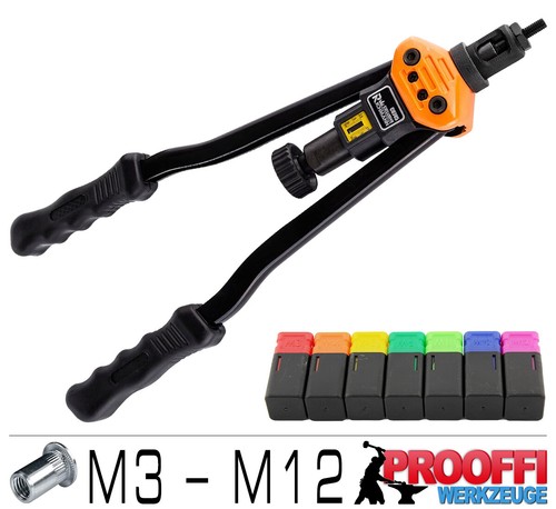Profi Gewinde Nietzange Nietmuttern Zange M3 - M12 STAHL VA ALU ...