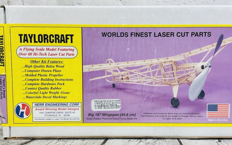 Taylorcraft Laser Cut Balsa Model Kit – 18” Wingspan – Herr Engineering ...
