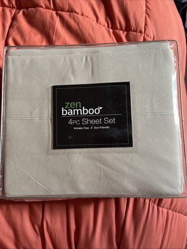 Zen Bamboo Eco Friendly 4 Pc Sheet Set, Wrinkle Free Twin, Beige | eBay