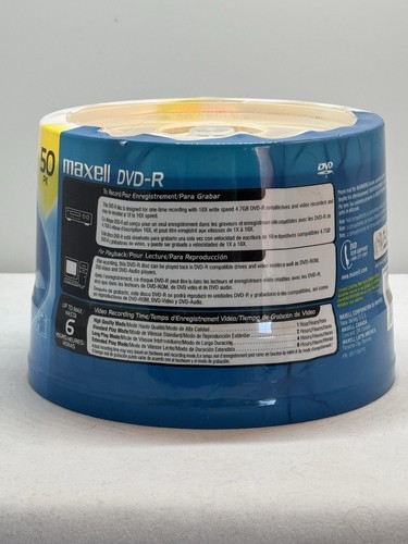Maxell Dvd-r 4.7 Gb 16x 120 Min 50 Pack Of Blank Dvds | eBay