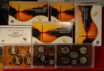 Lot of 4 SETS 2013 US MINT Proof Sets With Boxes and COA | eBay