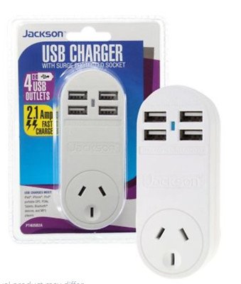 Jackson USB Wall FAST Charger 3.1A PT1 USB3A AC Adapter suit iPad ...