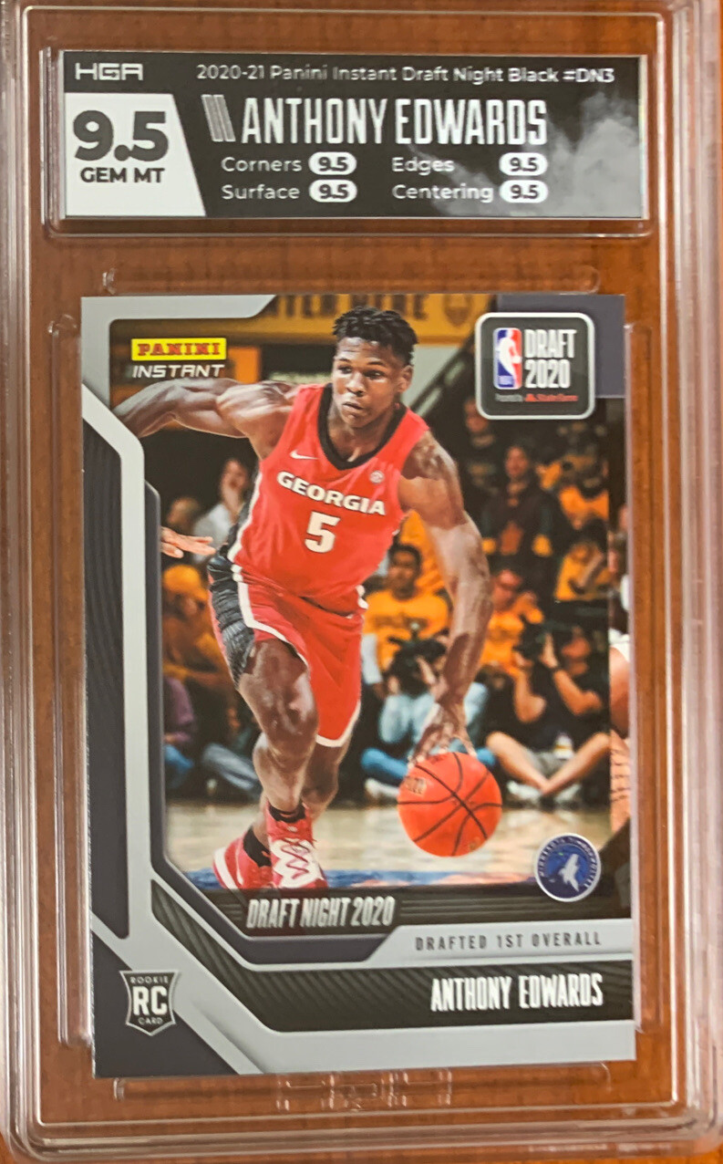 Anthony Edwards Draft Night Black 1/1 HGA Graded 9.5 | eBay