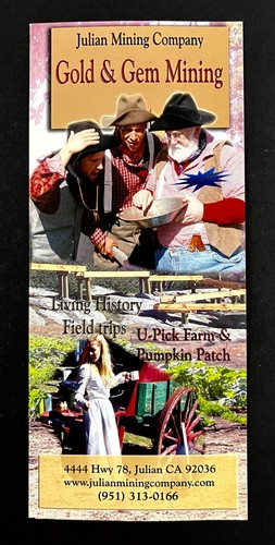 2000s Julian CA Mining Company Gold Gem Travel Brochure Farm Pumpkin ...