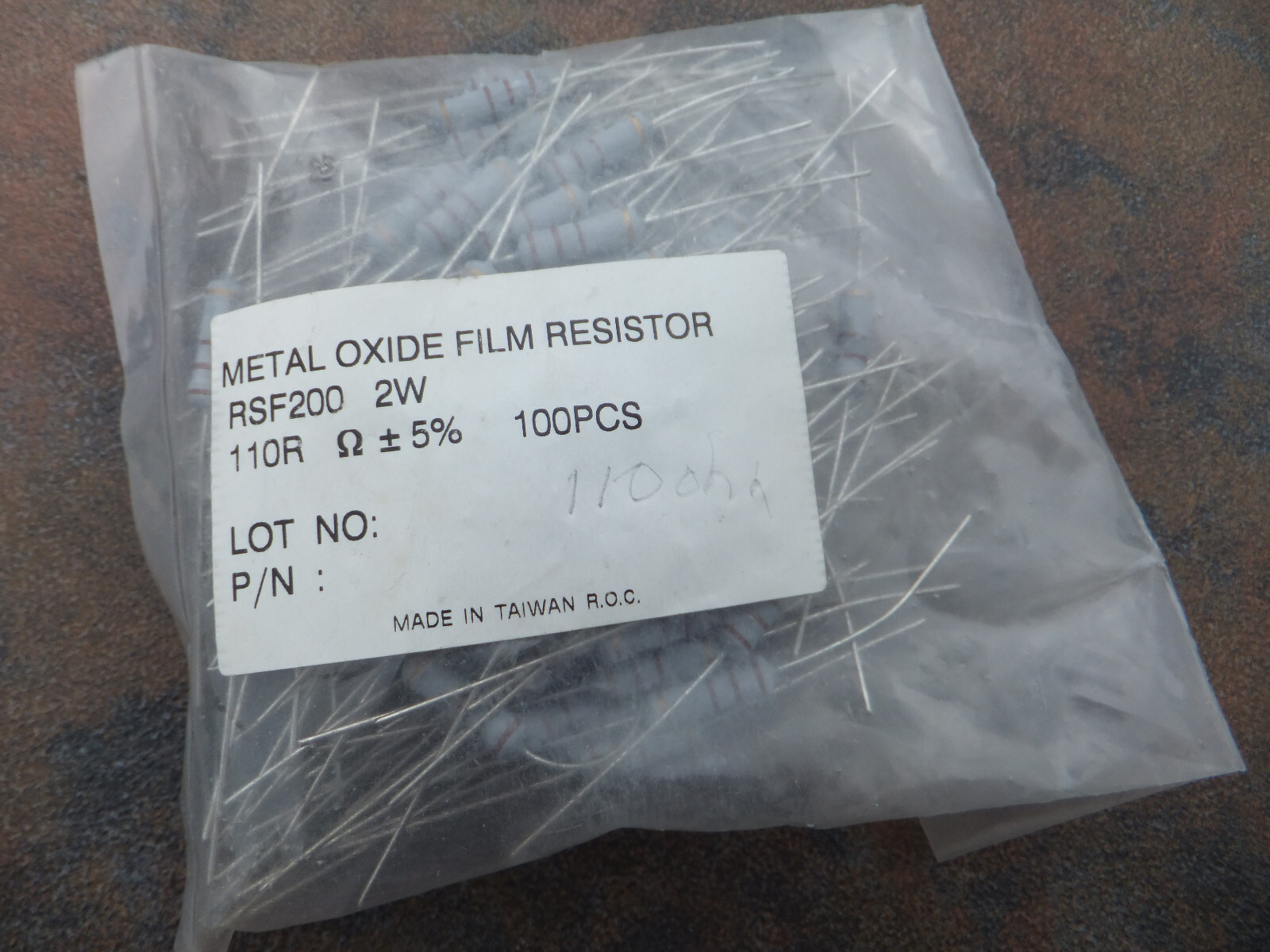 Lot of 100 Metal Oxide Film Resistor 110 Ohms, RSF200, 2W, 110R, 5% | eBay