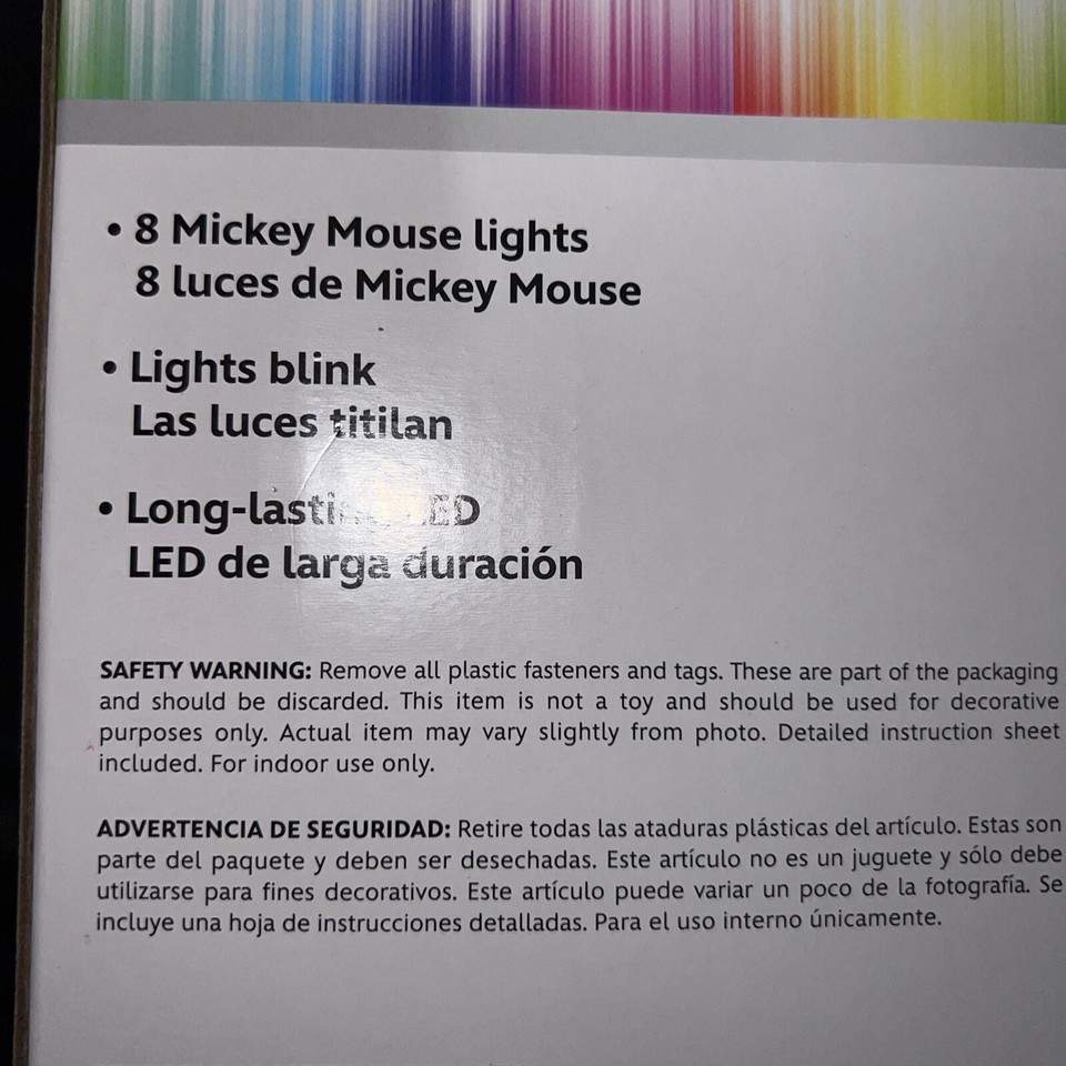 8 Disney Magic Holiday Blinking Mickey Mouse LED Light String Christmas ...