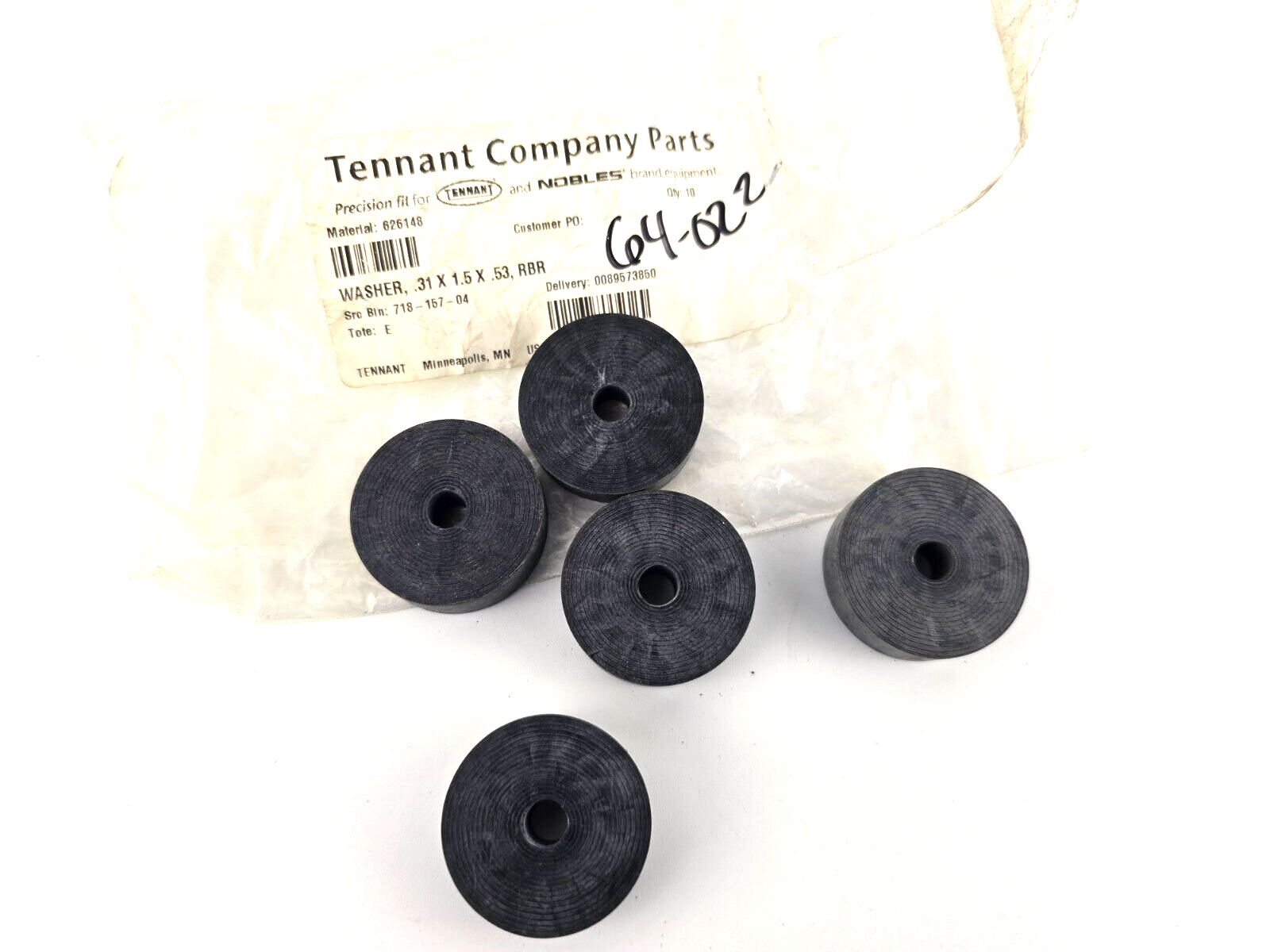 5pcs Tennant Washer Rubber .31x 1.5 x .53 RBR 626148 Nobles 25XP SM ...