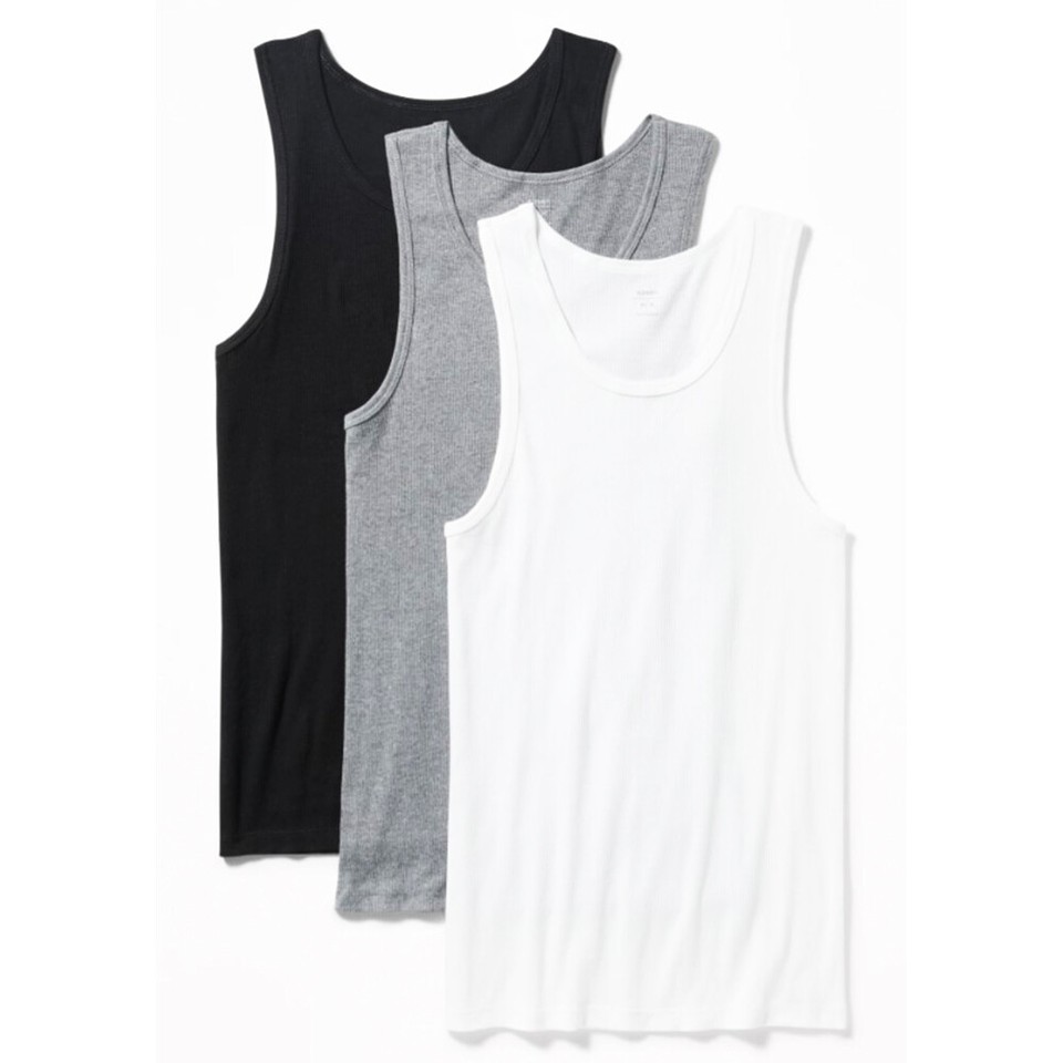 A-Shirt Pack Tank Top Men Gym 100% Cotton Tag-free Tank Top US Seller ...