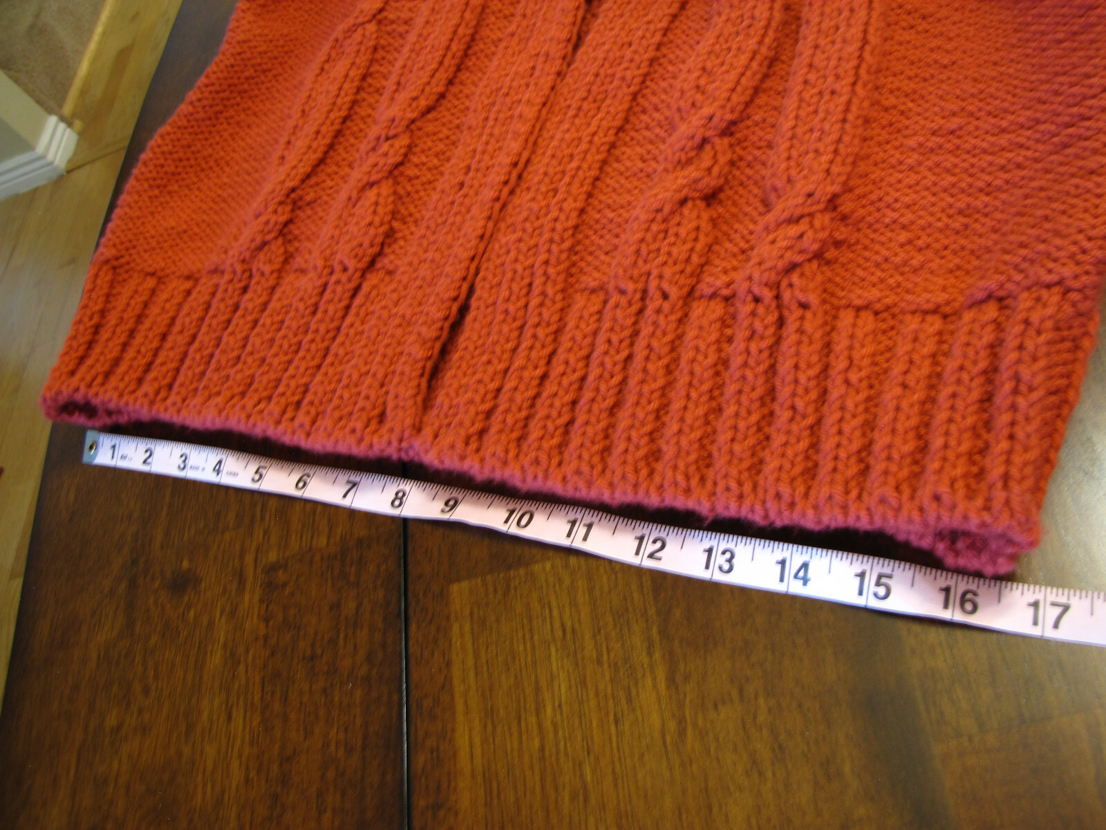 Handmade Knit Cabled Coat Red-Raspberry Cardigan Long Sleeve Open Front ...