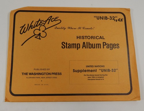 White Ace Historical Stamp Album Pages UNIB-32 1986 Supplement United ...