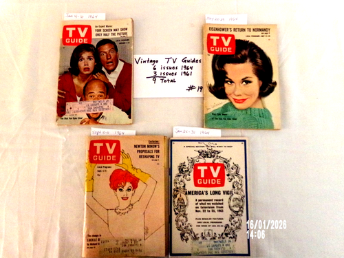VINTAGE TV GUIDE-6 ISSUES 1964 AND 3 ISSUES 1961 (#19) | eBay