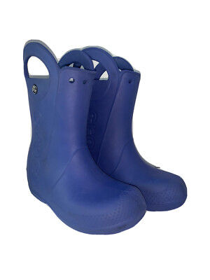 Crocs Boys/Girls Handle It Size J2 12803 Blue Rubber Pull On Mid Calf ...