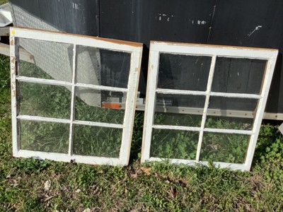 Windows, Sashes & Locks - Wood Window Frame 6 Glass Pane