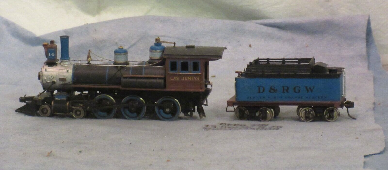 Brass Rio Grande Las Juntas HO Scale 4-6-0 Steam Locomotive and Tender ...