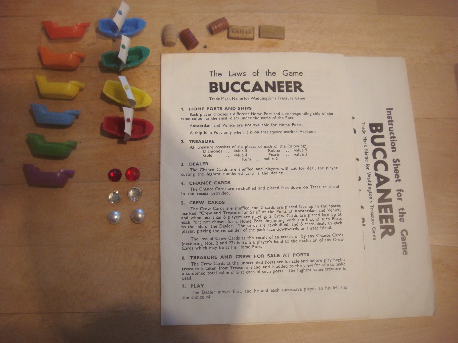 Buccaneer Spare Parts Playing Pieces - Vintage Waddingtons Covers Most ...