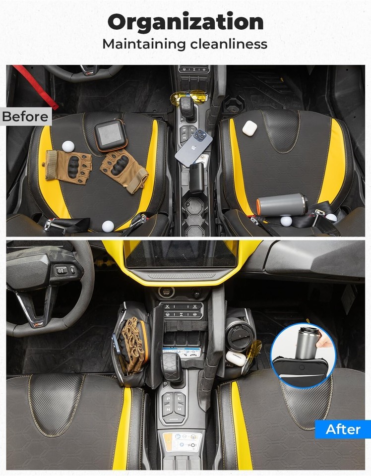 Universal UTV Center Console Bag Storage Bag For Polaris RZR / Ranger ...