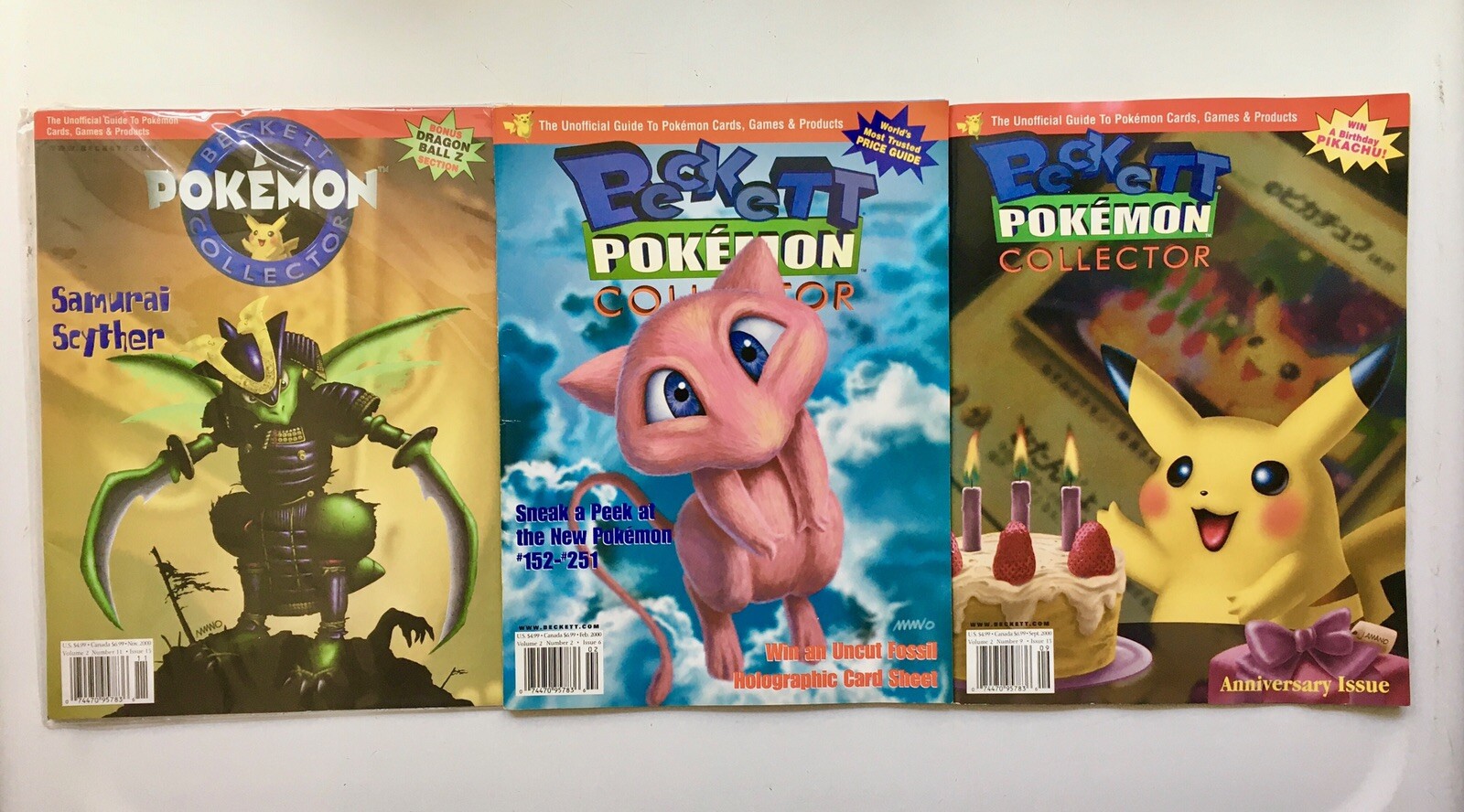 Vintage 2000 Beckett Pokemon Collector Magazine Lot Of 3 Very Fine To ...