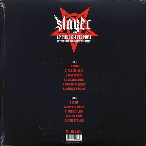 Slayer-Big 4 Festival Gothenburg-Limited to 1000 Red Splatter Vinyl ...