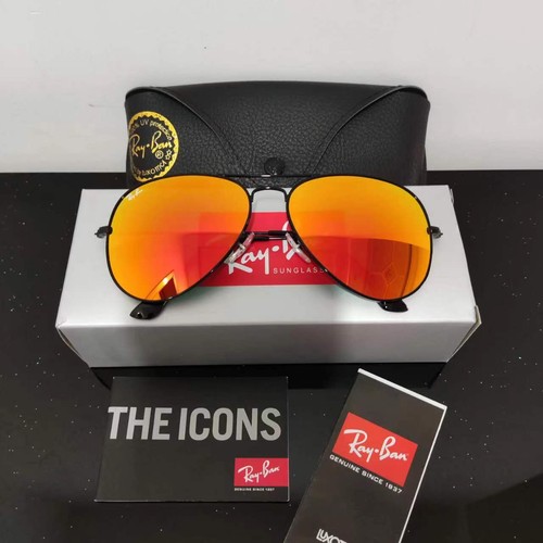 RAY-BAN RB3026, aviator sunglasses , Black Frame/Large 62mm Orange Lens ...