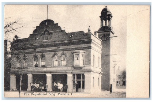 1908 Fire Department Bldg Tower Clock Bucyrus Ohio OH Posted Antique ...