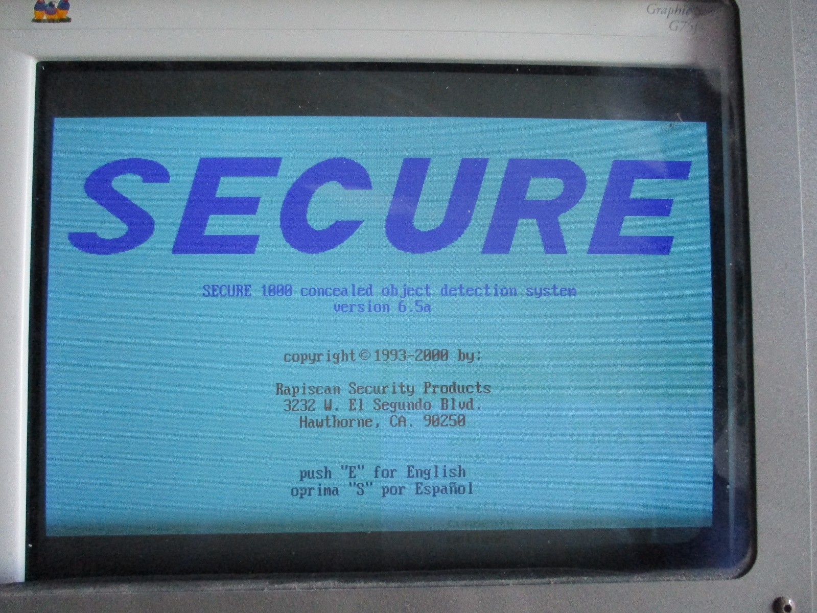 RAPISCAN SECURE 1000 X RAY FULL BODY SCANNER W/ CONSOLE | eBay