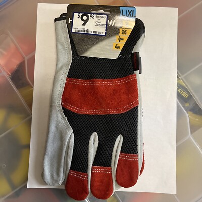 Hand Crew Leather & Mesh Work Gloves Size L/XL Good Protection | eBay