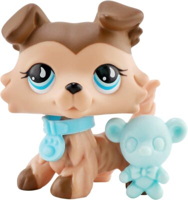 Littlest Pet Shop LPS Collie 893 Brown and Tan Dog with LPS Accessories ...
