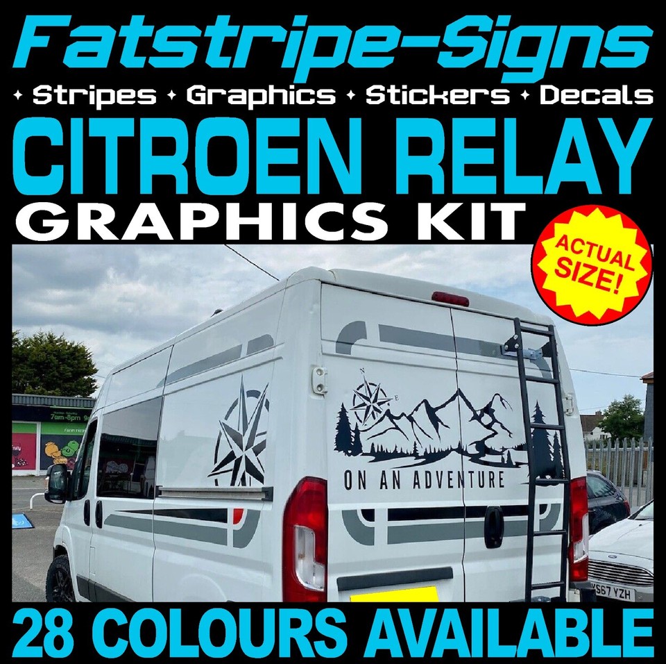 to fit CITROEN RELAY L1 SWB MOTORHOME GRAPHICS STICKERS STRIPES DECALS ...