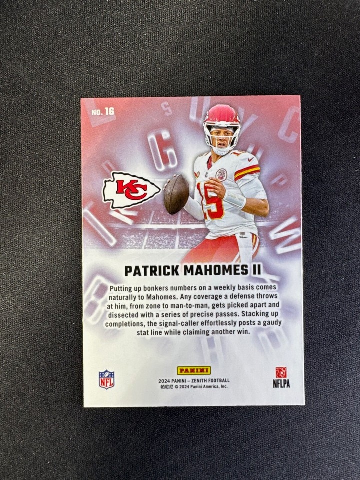 2024 Panini Zenith Patrick Mahomes II A to Z Letter P #16 Kansas City ...