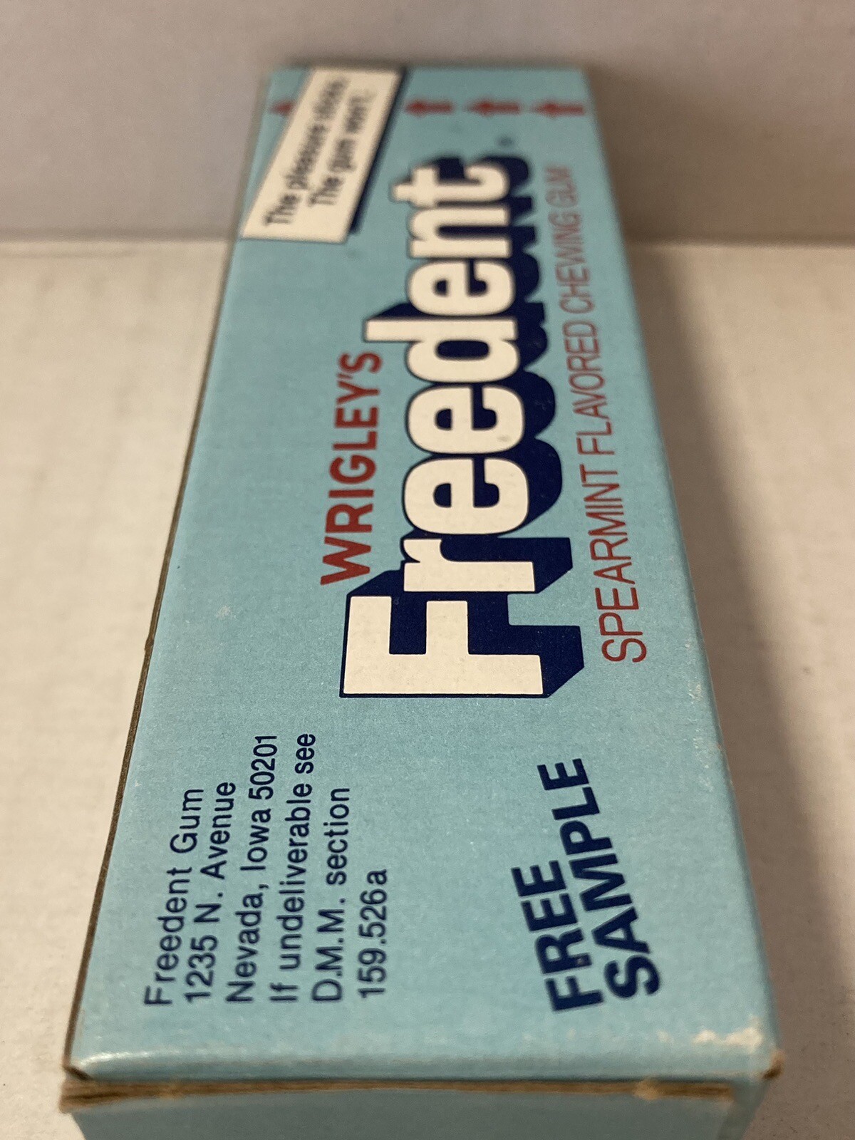Vintage 1980's Wrigley's FREEDENT Spearmint Chewing Gum SAMPLE BOX-Full ...