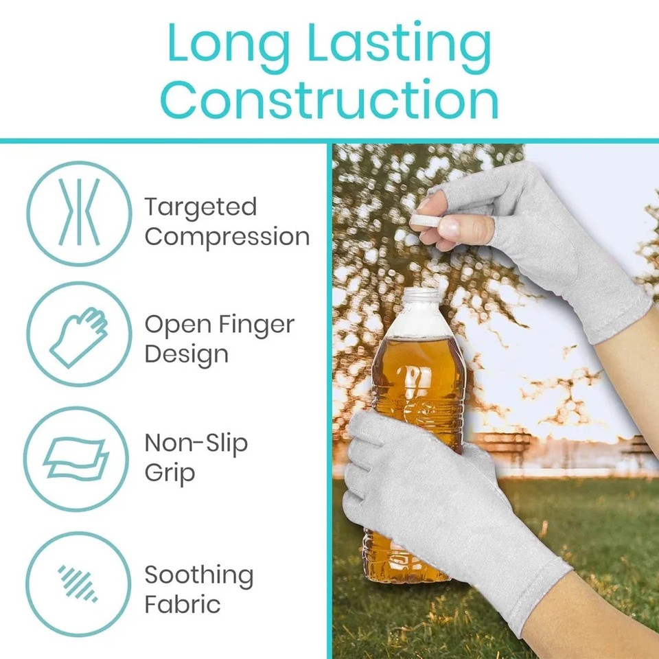 4 Pair Bamboo Compression Arthritis Gloves Joint Pain Relief Hand ...