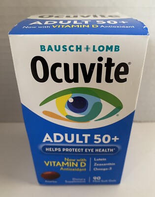Ocuvite Adult 50+ Eye Vitamin & Mineral 90 Mini Soft Gels. Exp: 07/2025 ...