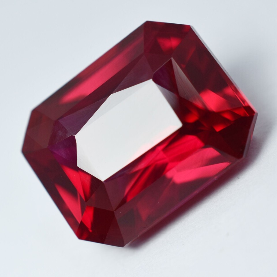 8 To 10 Ct Natural Ruby Red Emerald Shape CERTIFIED Rare Loose Gemstone ...
