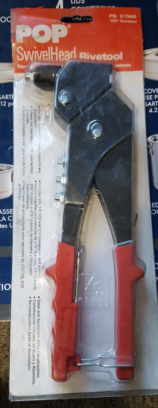 POP AVDEL Rivet Tool Swivel 3/32 1/8 5/32 3/16 In 61946 P3 for sale ...