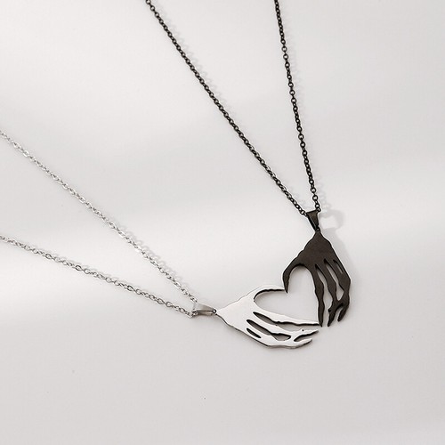 1 Set Advanced Sense Simple Clavicle Chain Skeleton Hand Heart Clavicle ...